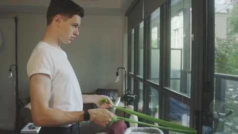 Half Body Shot Of A Man Standing Infront... | Stock Video | Pond5