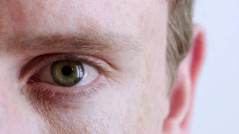 Half face, vision and eye of man in stud... | Stock Video | Pond5