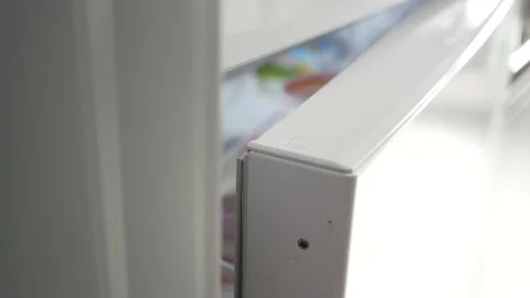 half open fridge with food and vegetable... | Stock Video | Pond5