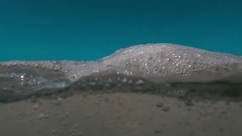 Half underwater first person view of sea... | Stock Video | Pond5
