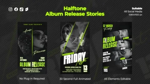 After Effects: Halftone Album Release Stories #249604897