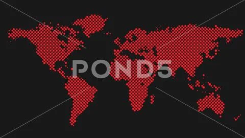Halftone circle pattern world map background Illustration #112715808