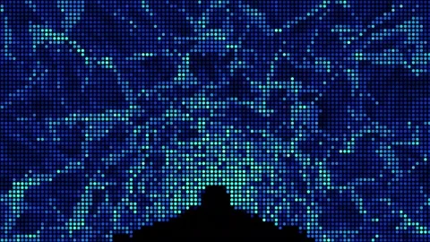 Halftone dots cave animated blue light o... | Stock Video | Pond5