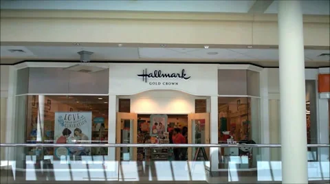 Hallmark Gold Crown, mall storefront | Stock Video | Pond5