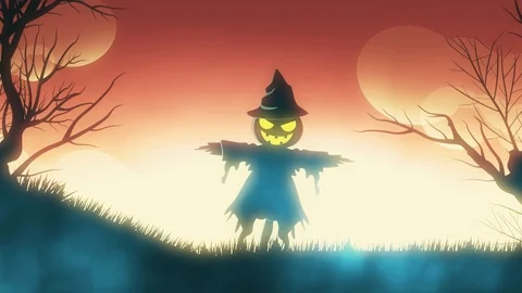 Halloween background animation with the ... | Stock Video | Pond5