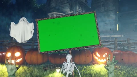 Halloween background animation with gree... | Stock Video | Pond5