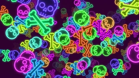 Halloween Background Loop Glowing Skull | Stock Video | Pond5