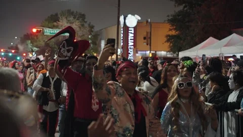 Halloween Block Party, People in Costume... | Stock Video | Pond5