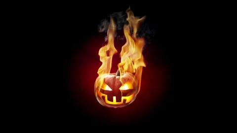 Halloween burning pumpkin head Jack lant... | Stock Video | Pond5