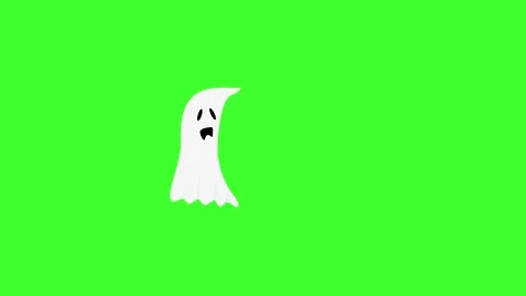 Halloween cartoon ghost animation on gre... | Stock Video | Pond5