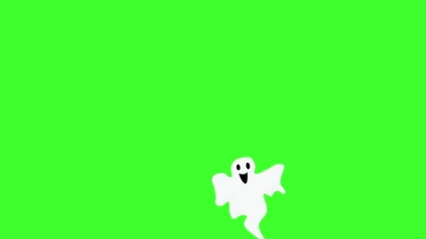 Halloween cartoon ghost animation on gre... | Stock Video | Pond5