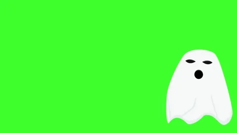 Halloween cartoon ghost animation on gre... | Stock Video | Pond5