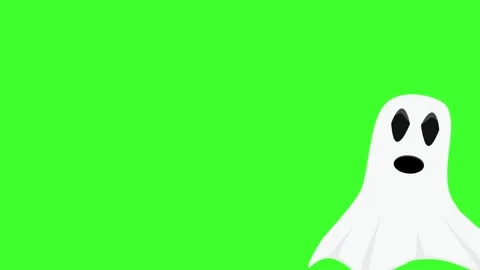 Halloween cartoon ghost animation on gre... | Stock Video | Pond5