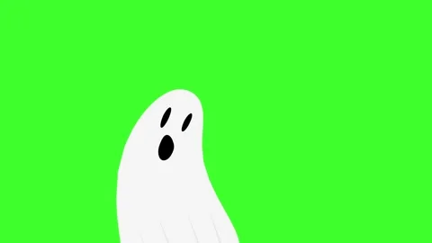 Halloween cartoon ghost animation on gre... | Stock Video | Pond5