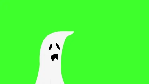 Halloween cartoon ghost animation on gre... | Stock Video | Pond5