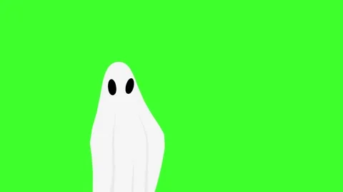 Halloween cartoon ghost animation on gre... | Stock Video | Pond5