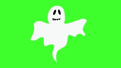 Halloween cartoon ghost animation on gre... | Stock Video | Pond5