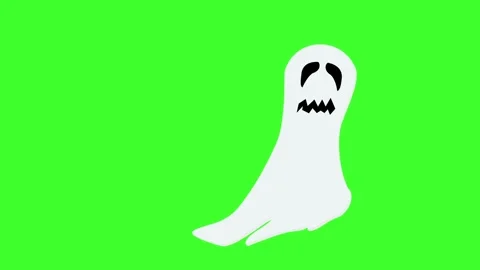 Halloween cartoon ghost animation on gre... | Stock Video | Pond5
