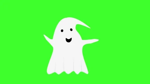 Halloween cartoon ghost animation on gre... | Stock Video | Pond5