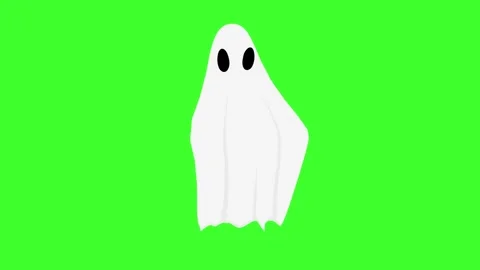 Halloween cartoon ghost animation on gre... | Stock Video | Pond5