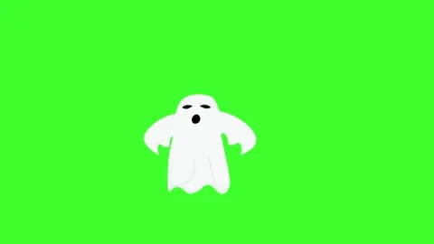 Halloween cartoon ghost animation on gre... | Stock Video | Pond5