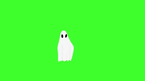 Halloween cartoon ghost animation on gre... | Stock Video | Pond5
