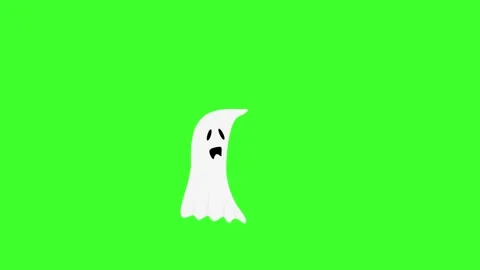 Halloween cartoon ghost animation on gre... | Stock Video | Pond5