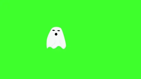 Halloween cartoon ghost animation on gre... | Stock Video | Pond5