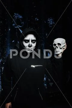 Photograph: Halloween make up. scary man ready for party. scary strange ...