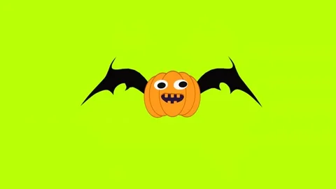 Halloween Pumpkin Flying Animation on Gr... | Stock Video | Pond5