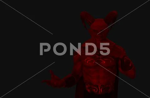 Halloween: Satan thinking with big smile on face: Graphic #216863797