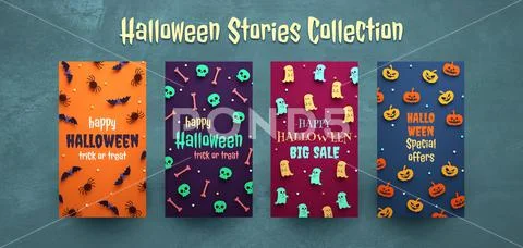 Halloween social media stories collection. Happy halloween stories ...