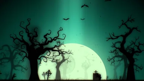 Halloween spooky background green theme,... | Stock Video | Pond5