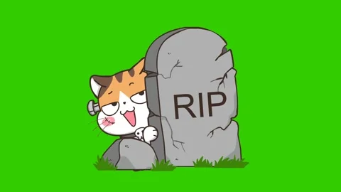 Halloween Themed Animated Cat with RIP T... | Stock Video | Pond5