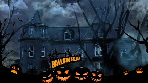 Halloween TV Studio Set 46 - Virtual Gre... | Stock Video | Pond5