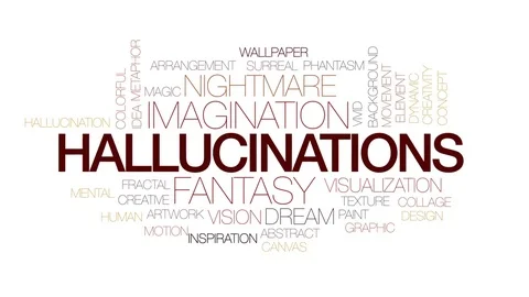 Hallucinations animated word cloud, text... | Stock Video | Pond5