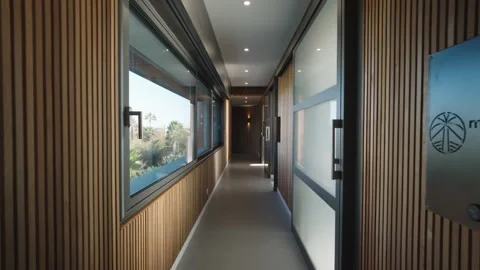 hallway view of a modern villa in southe... | Stock Video | Pond5