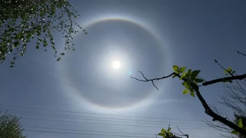 Halo sun effect optical phenomenon in Po... | Stock Video | Pond5