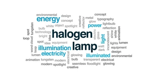 Halogen lamp animated word cloud. Kineti... | Stock Video | Pond5