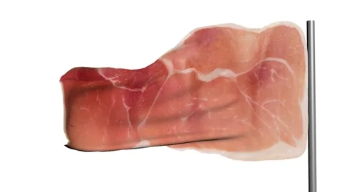 Ham slice like a flag on white backgroun... | Stock Video | Pond5