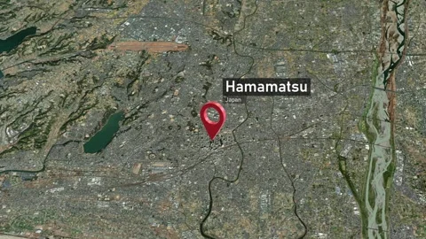 Hamamatsu City Map Zoom (Japan) from Spa... | Stock Video | Pond5