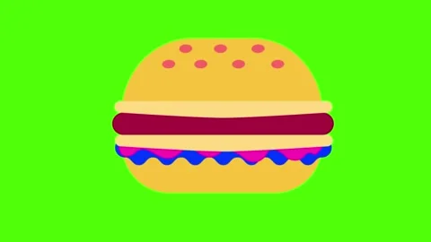 Hamburger isolated on a green screen bac... | Stock Video | Pond5