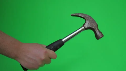 Hammer A on Green Screen Chroma Key Cont... | Stock Video | Pond5