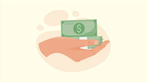 hand with bills money dollars animation | Stock Video | Pond5