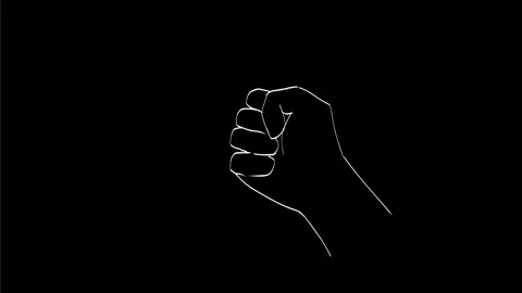 Hand Clenching into Clenched Fist Drawin... | Stock Video | Pond5