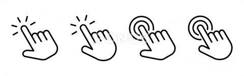 Hand click icon vector. pointer icon vector. hand cursor icon vector ...