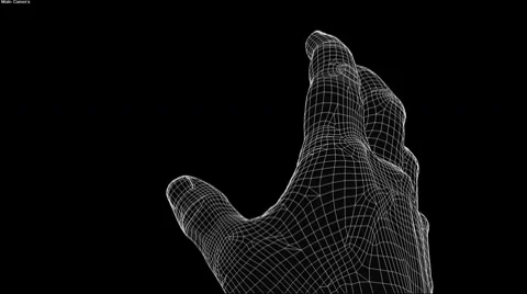 Hand computer graphics grid model moves ... | Stock Video | Pond5