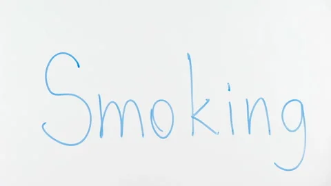 Hand crossing word smoking written on gl... | Stock Video | Pond5