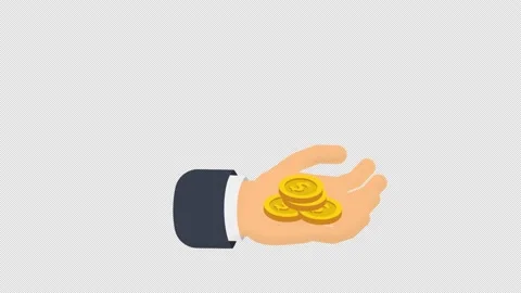 Hand with dollar coins. Animation of mon... | Stock Video | Pond5