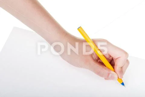 Photograph: Hand drafts by blue pen on sheet of paper hand drafts by ...